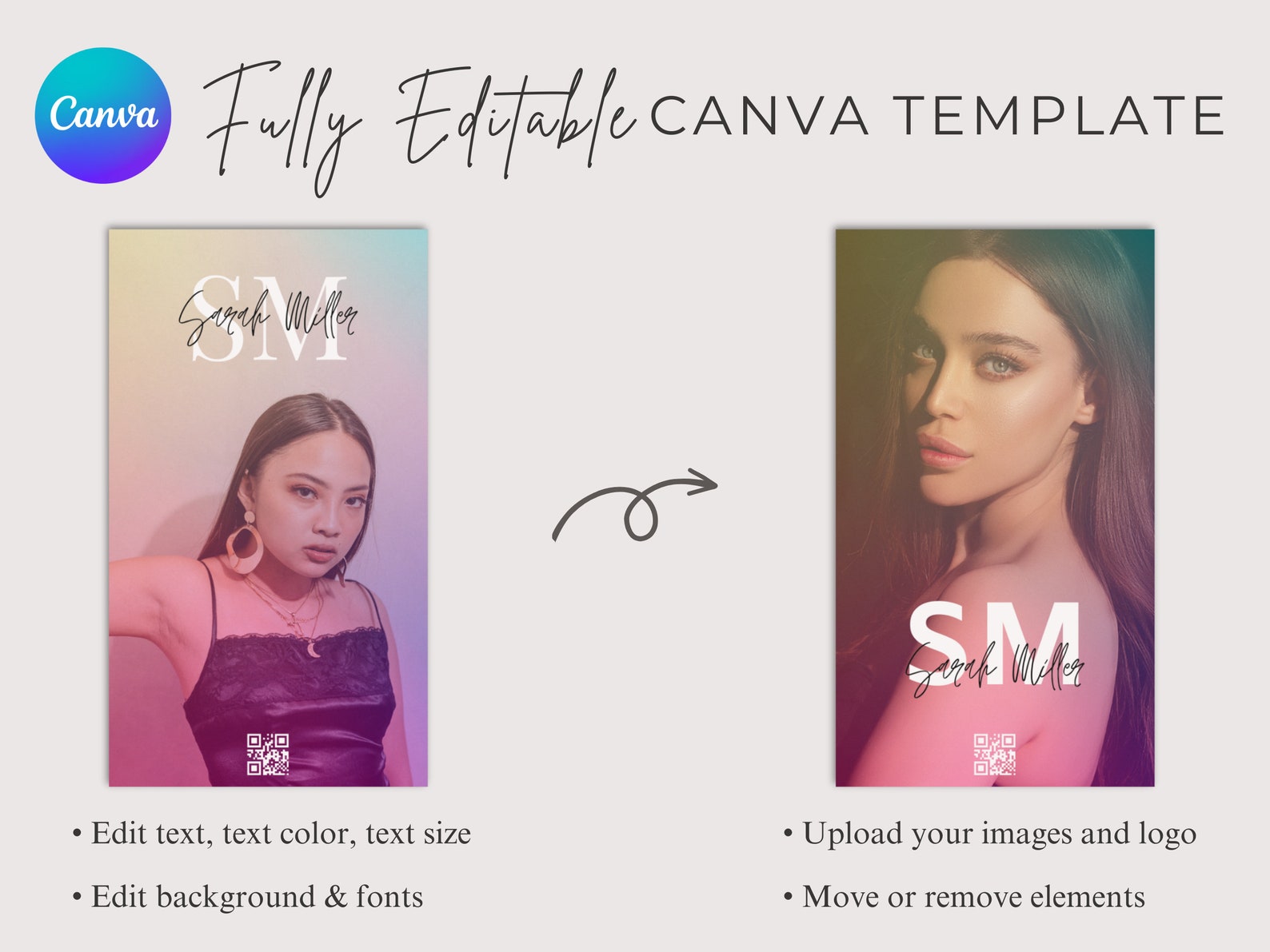 Editable Tiktok Business Card Template, Tiktoker Calling Card Canva ...