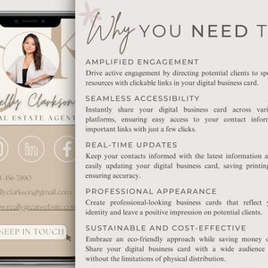 Digital Real Estate Agent Business Card Template, Editable Realtor ...