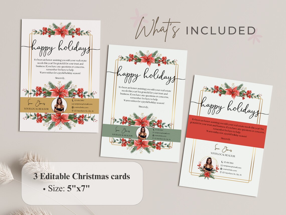 Realtor Christmas Card, Real Estate Marketing, Merry Christmas Greeting ...