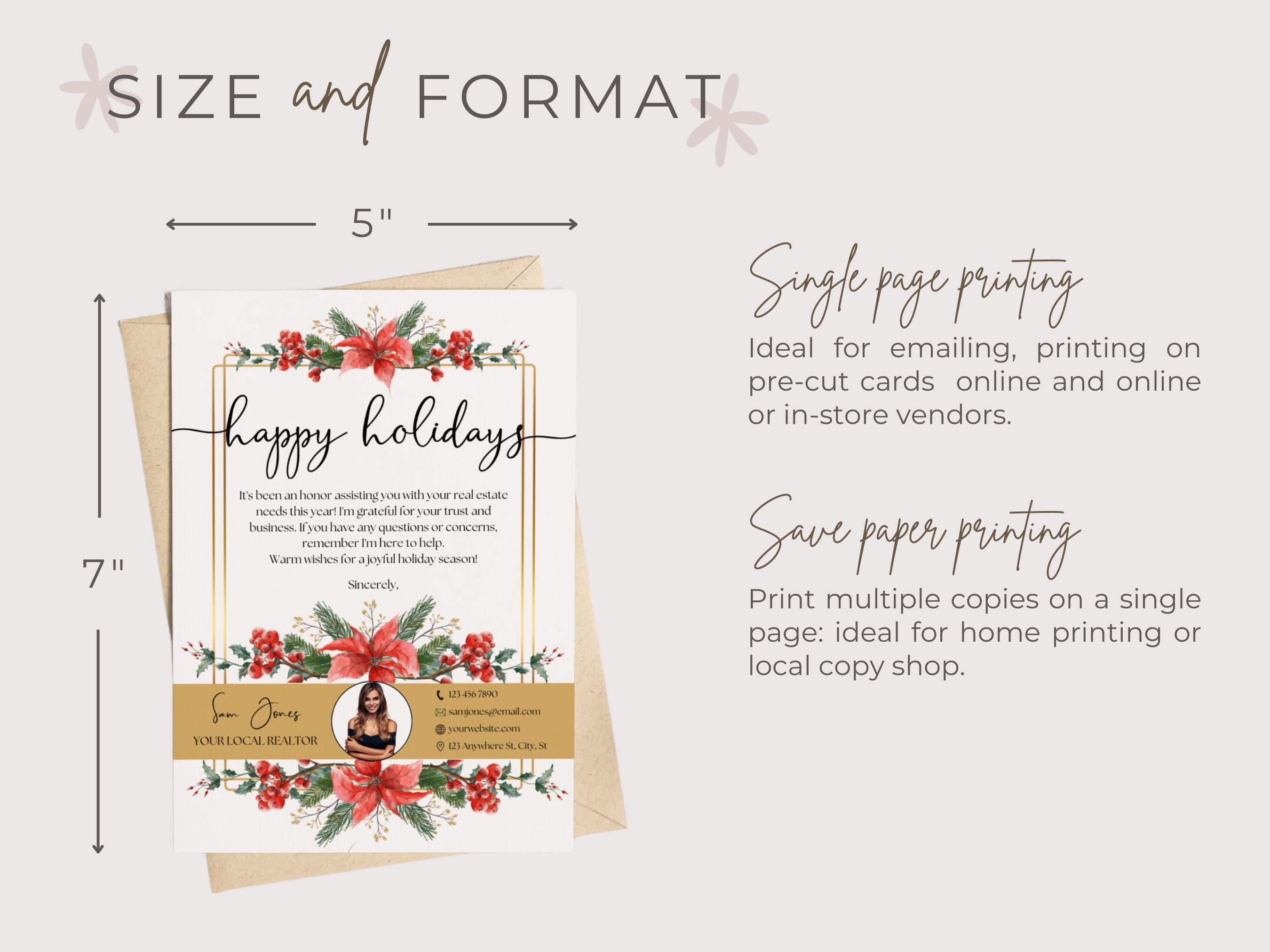 Realtor Christmas Card, Real Estate Marketing, Merry Christmas Greeting ...