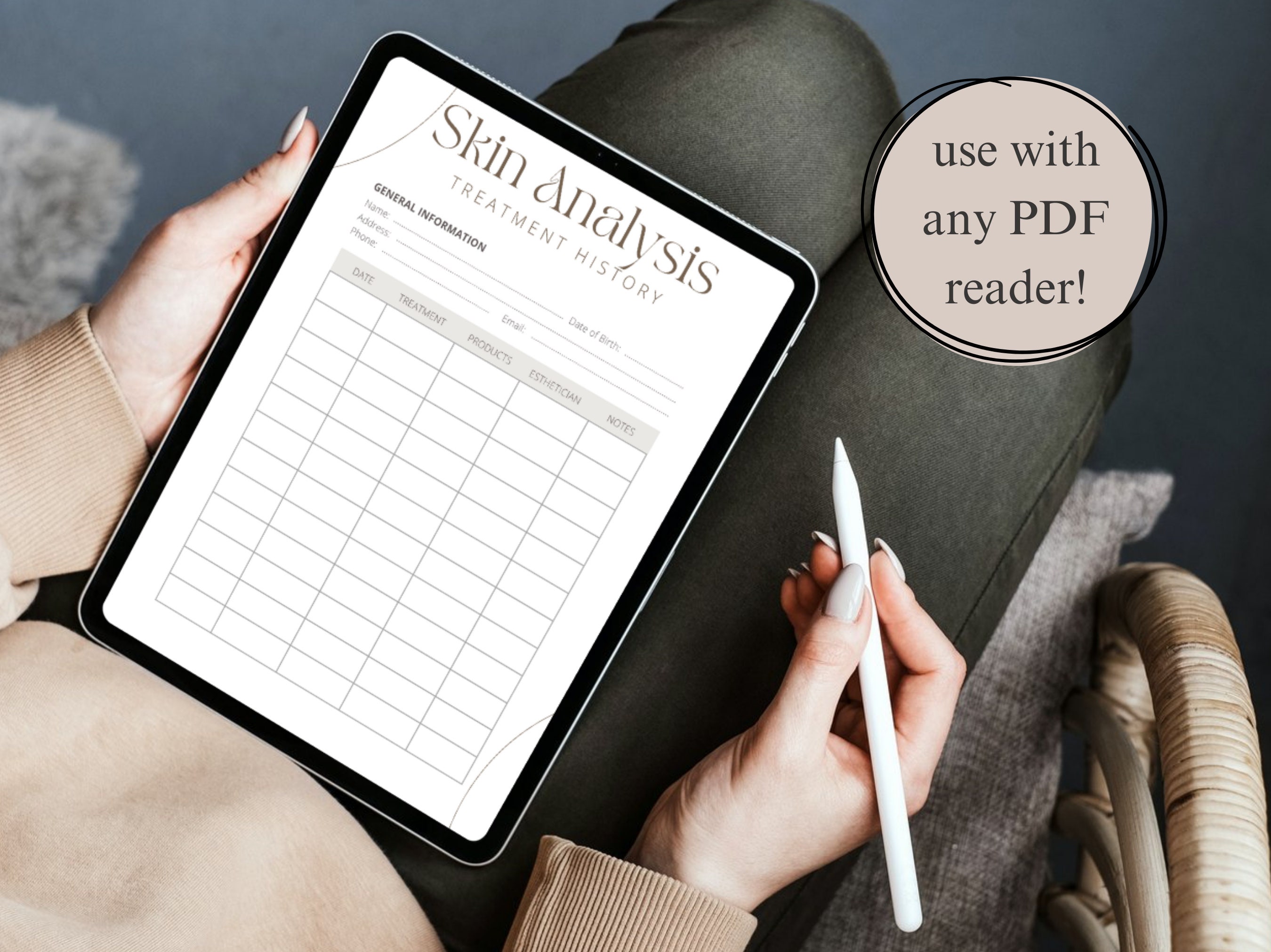 Skin Analysis Form Template, Skincare Template, Esthetician Facial ...