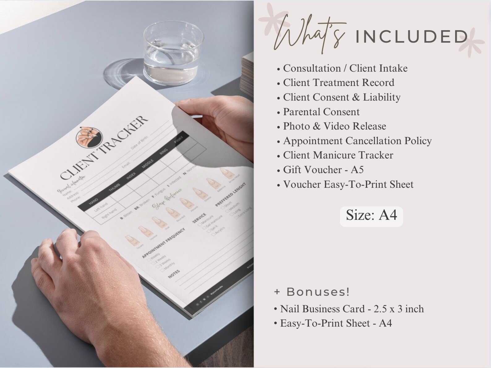 Editable Nail Tech Forms Bundle, Nail Consultation Form Canva Template ...