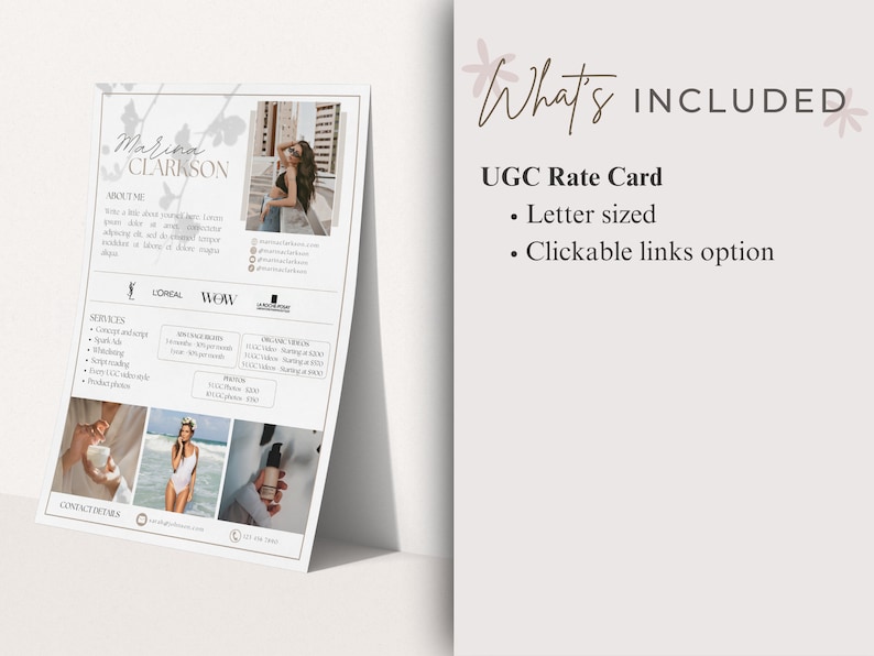 Editable UGC Rate Card Template, Minimalistic UGC Rate Sheet, Modern ...