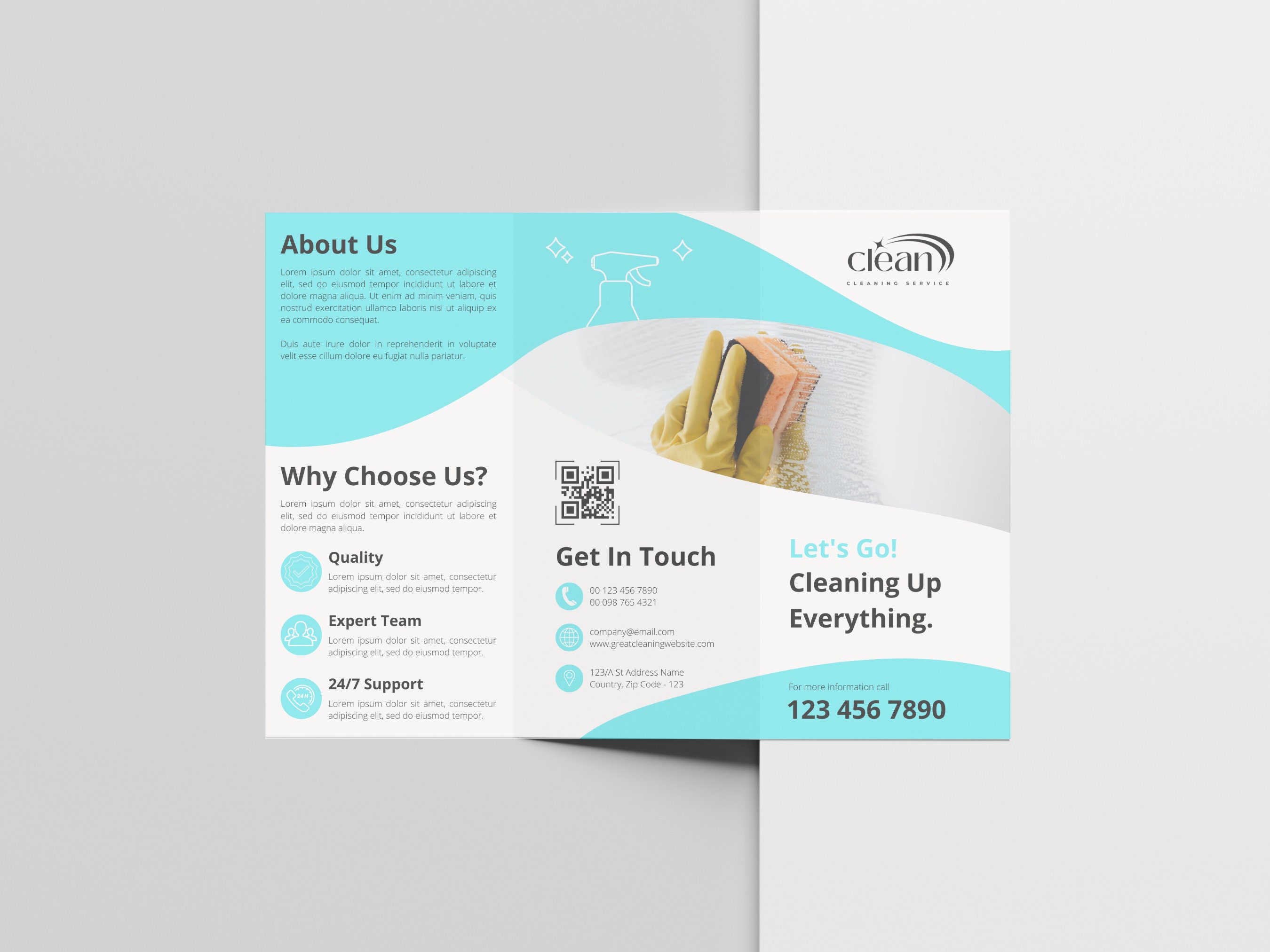 Professional Cleaning Trifold Brochure Template, Cleaning Service ...