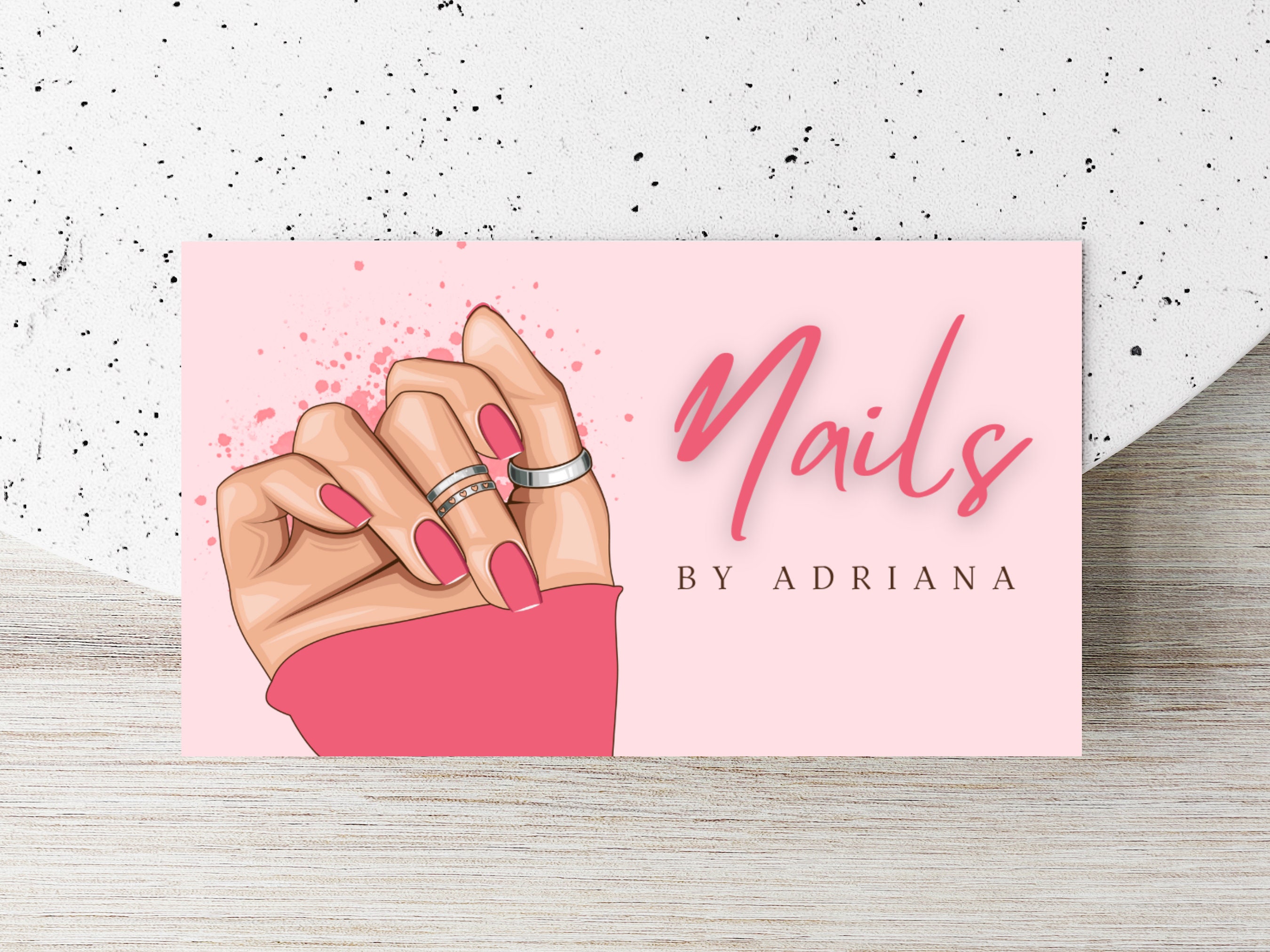 Printable Business Card for Nail Artist, Editable Nail Technician ...