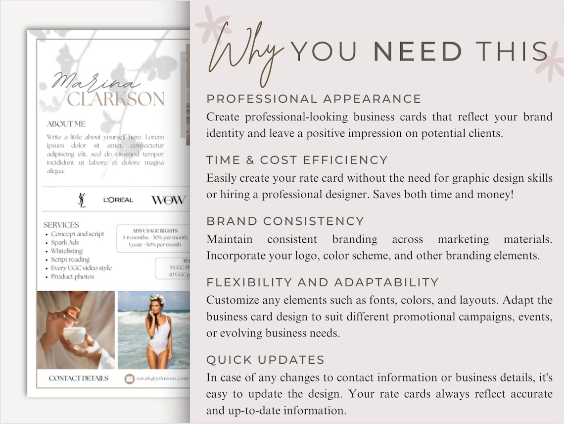 Editable UGC Rate Card Template, Minimalistic UGC Rate Sheet, Modern ...