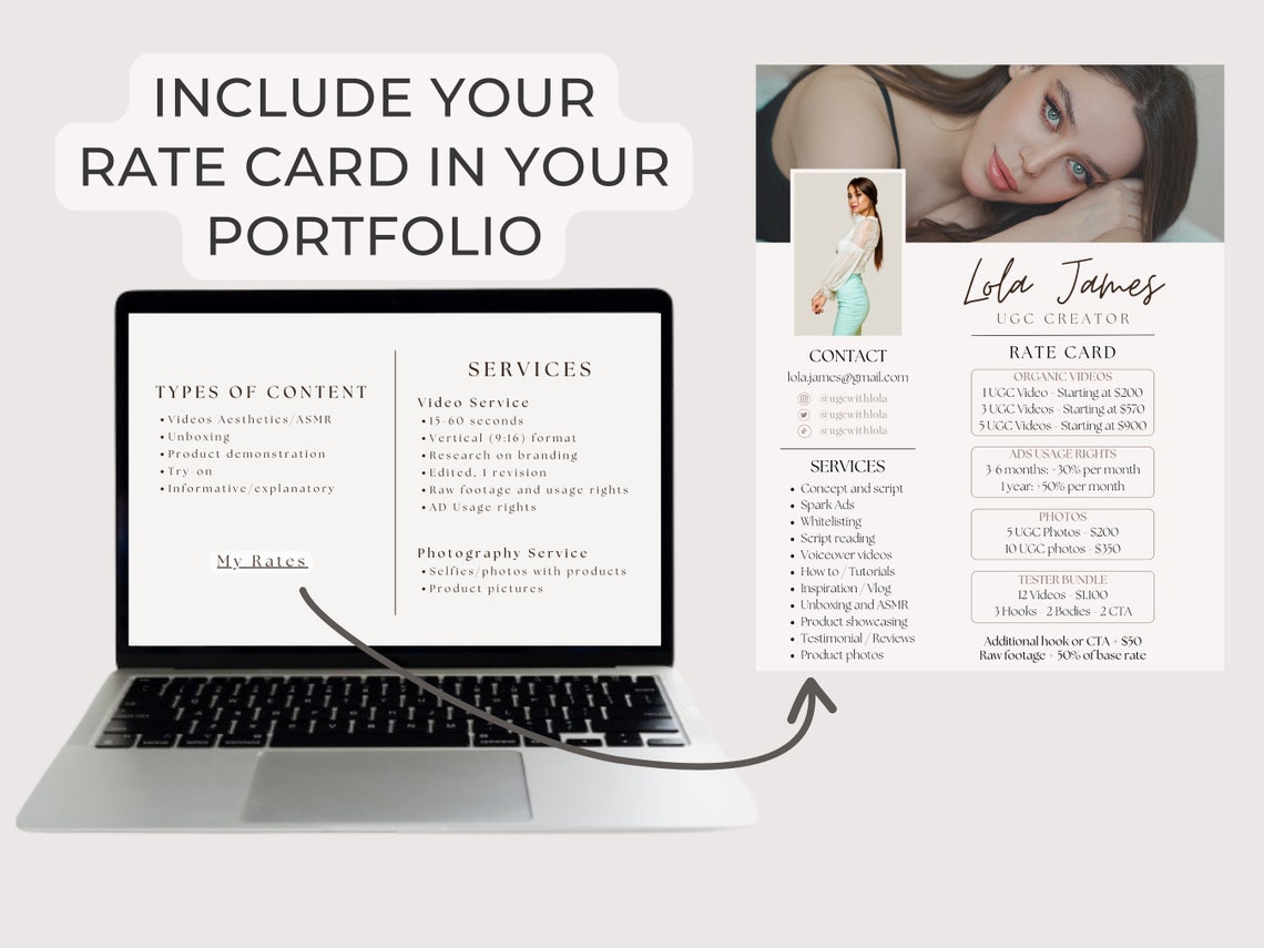 UGC Creator Bundle Starter Kit, UGC Portfolio, Editable UGC Contract ...