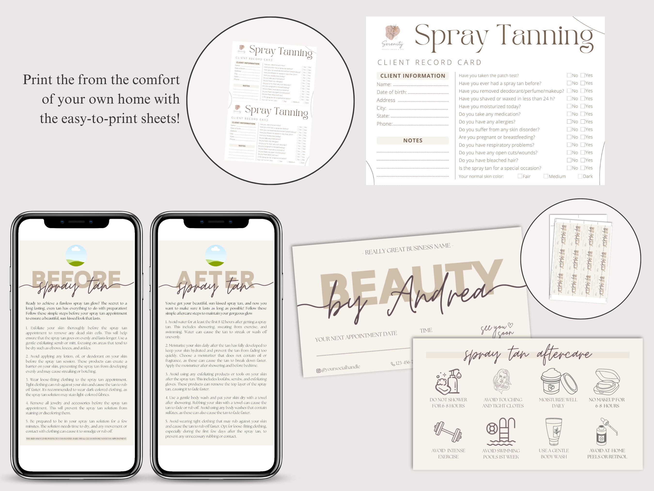 Editable Spray Tan Forms Bundle, Spray Tanning Consent Form Template ...