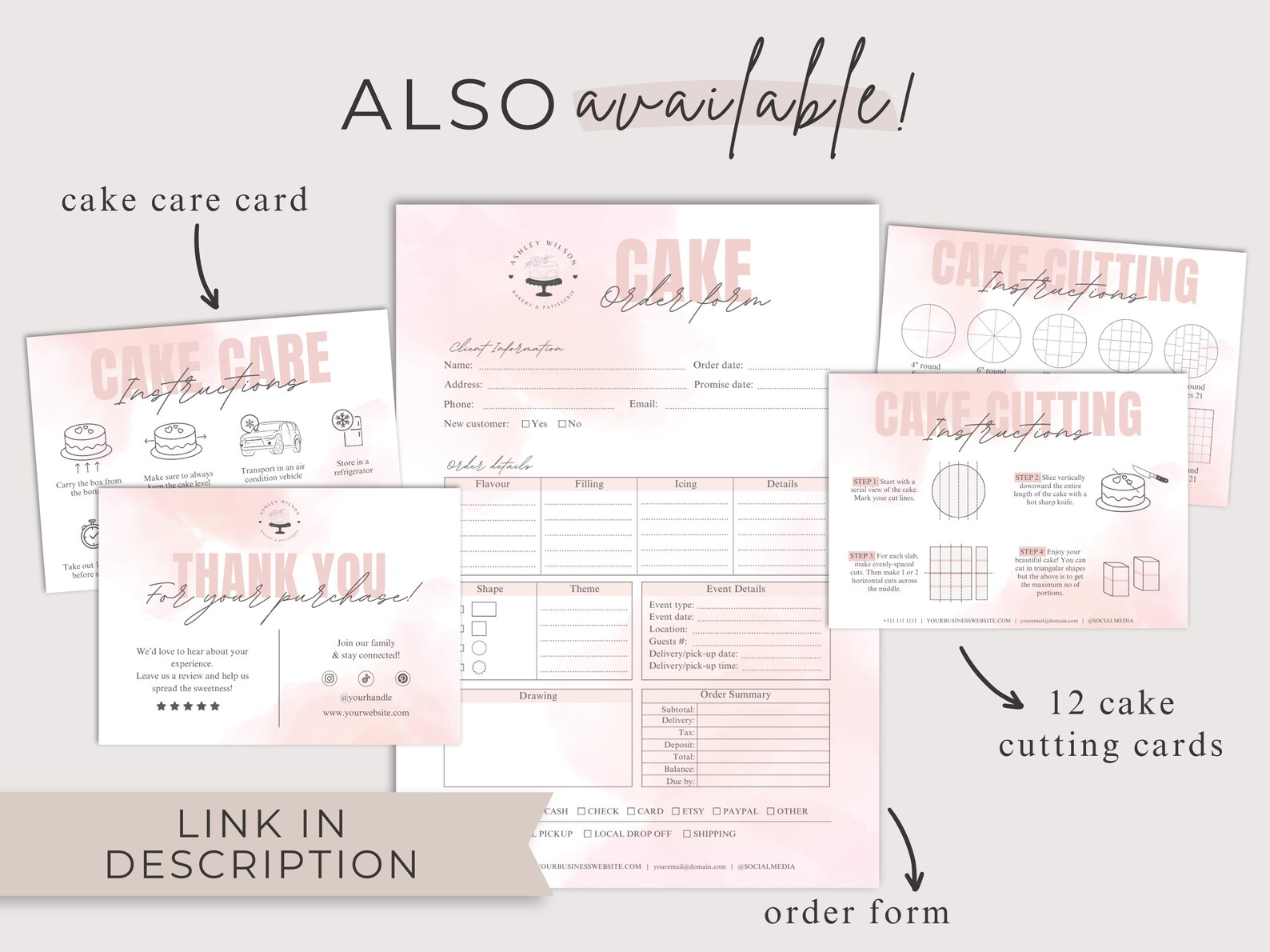 Bakery Order Form, Cake Order Form, Order Forms, Business Templates for ...