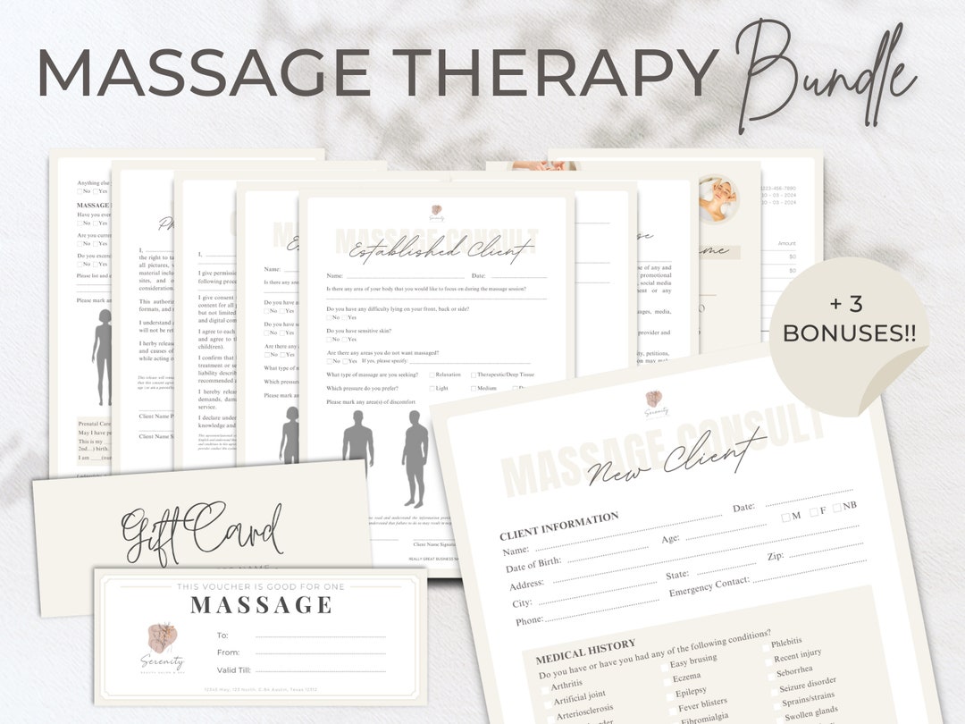 Massage Therapy Business Forms, Massage Therapy Gift Certificate ...