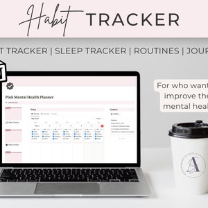 Pink Notion Habit Tracker, Notion Journal & Self Care Planner, Notion ...