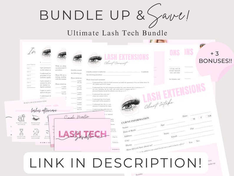 Editable Lashes Client Record Form Template Lash Tech - Etsy