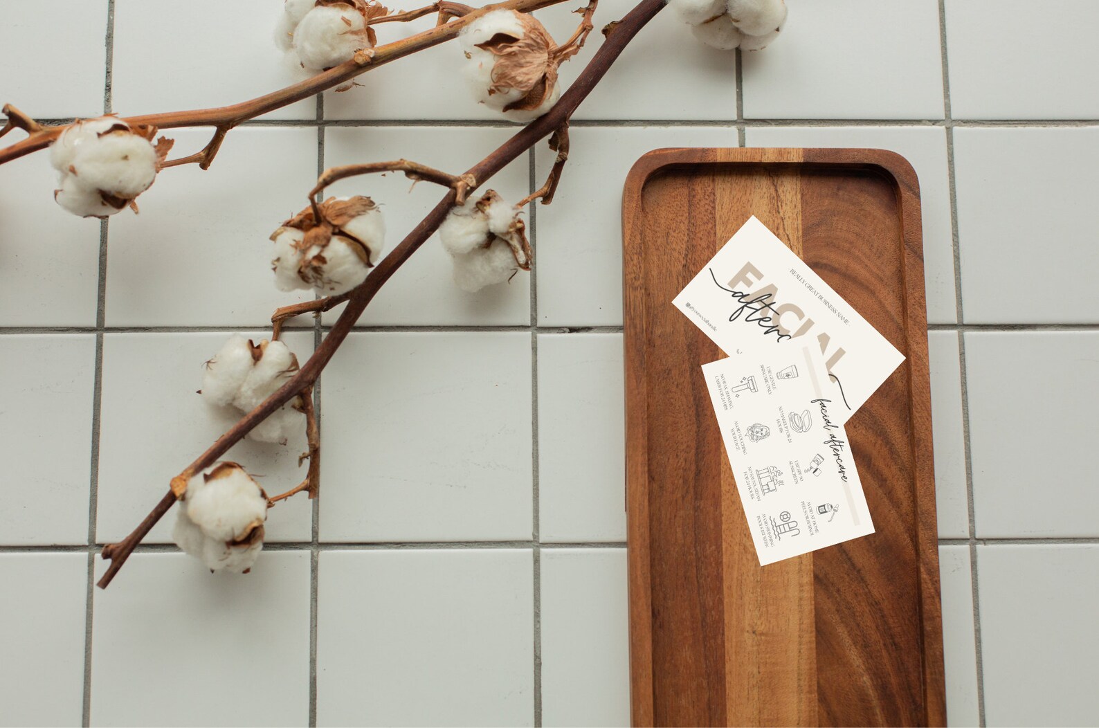 Modern Facial Aftercare Card, Aftercare Card for Estheticians, Editable ...