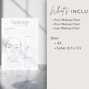 Makeup Artist Face Chart Template, Makeup Consultation Form, Makeup ...