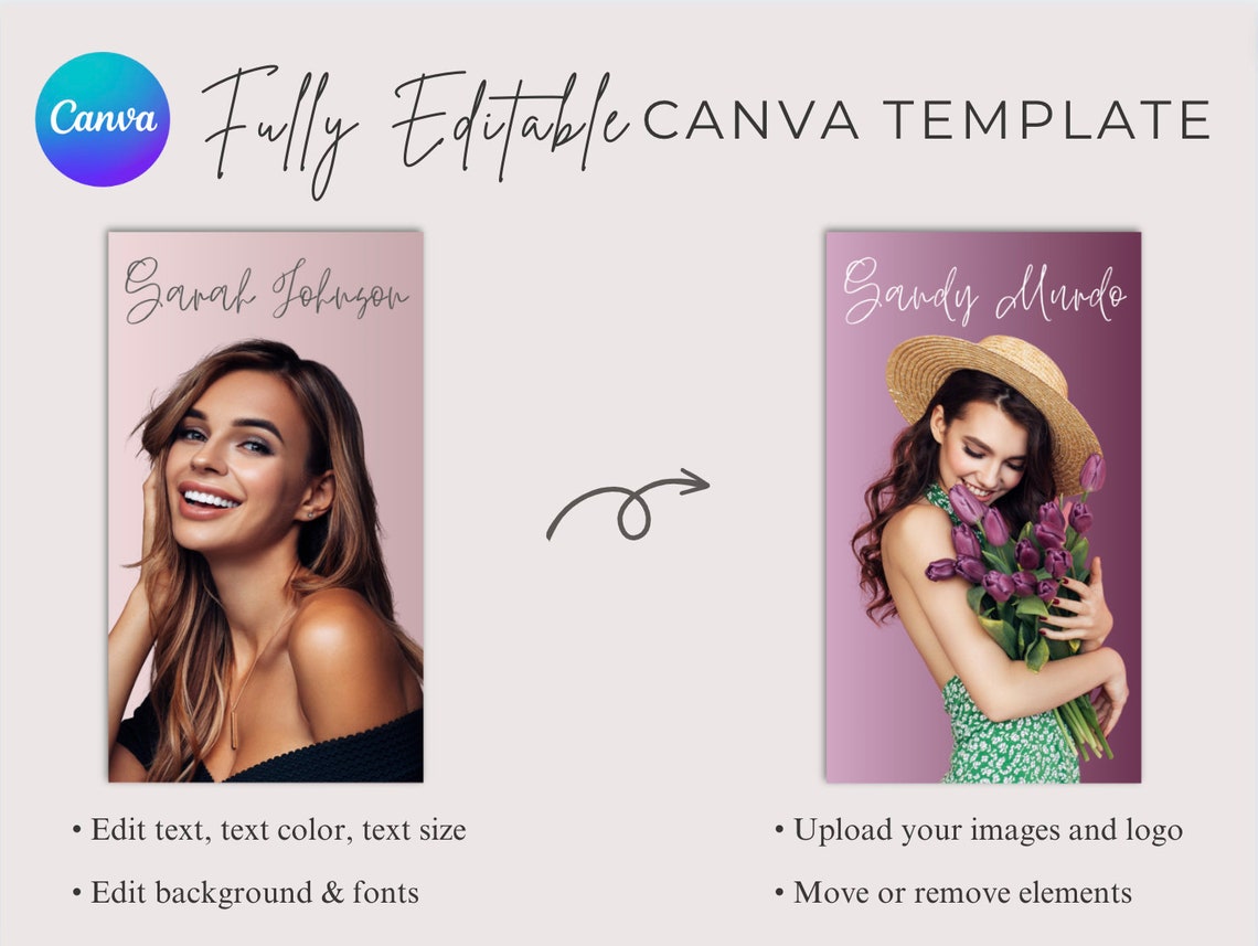 Influencer Business Card Canva, Content Creator Visit Card Template ...