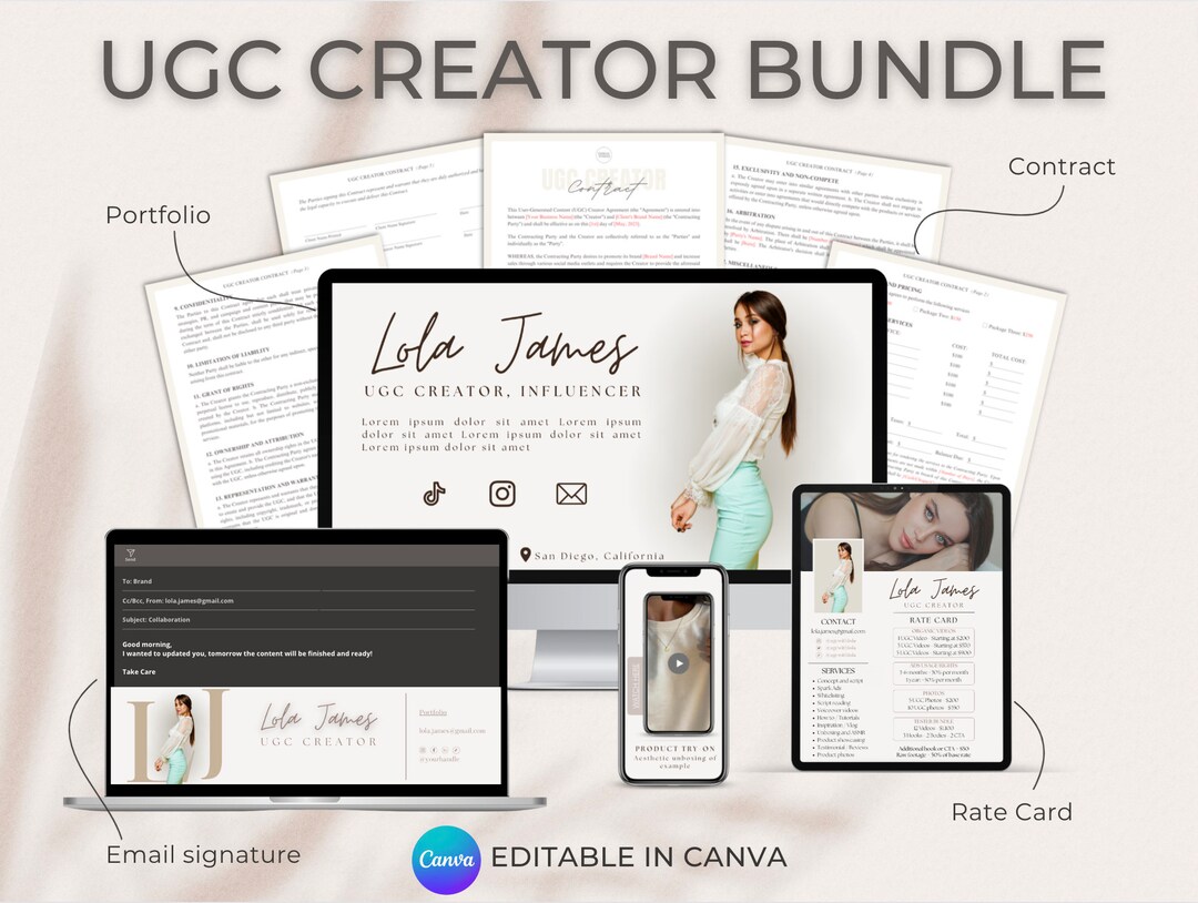 UGC Creator Ultimate Starter Kit Bundle, Personalized Portfolio ...