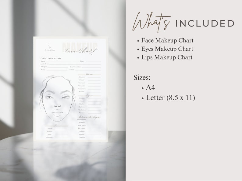 Makeup Artist Face Chart Template Makeup Consultation Form - Etsy