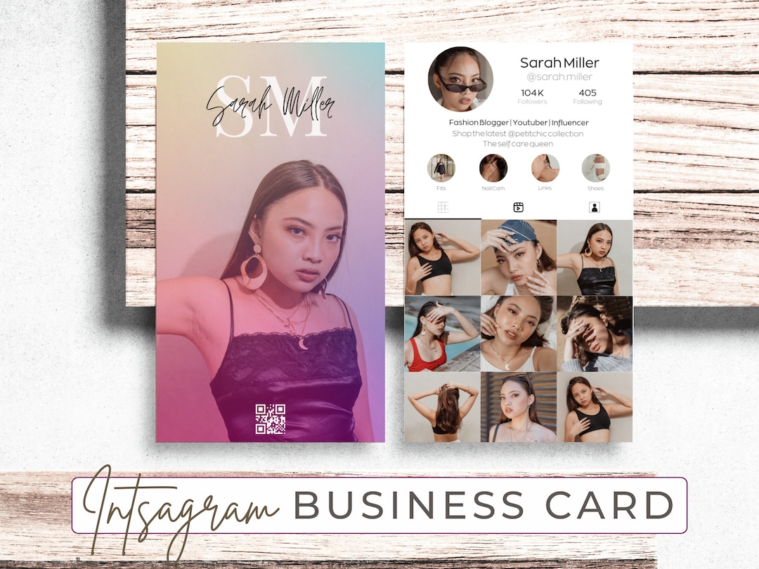 DIY Instagram Business Card Template, Influencer Business Card, IG ...