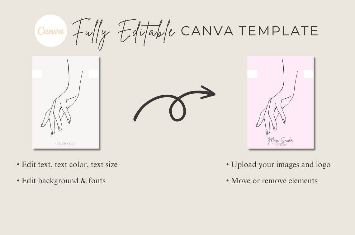 Editable Bracelet Display Card Template, Printable Bracelet Card ...