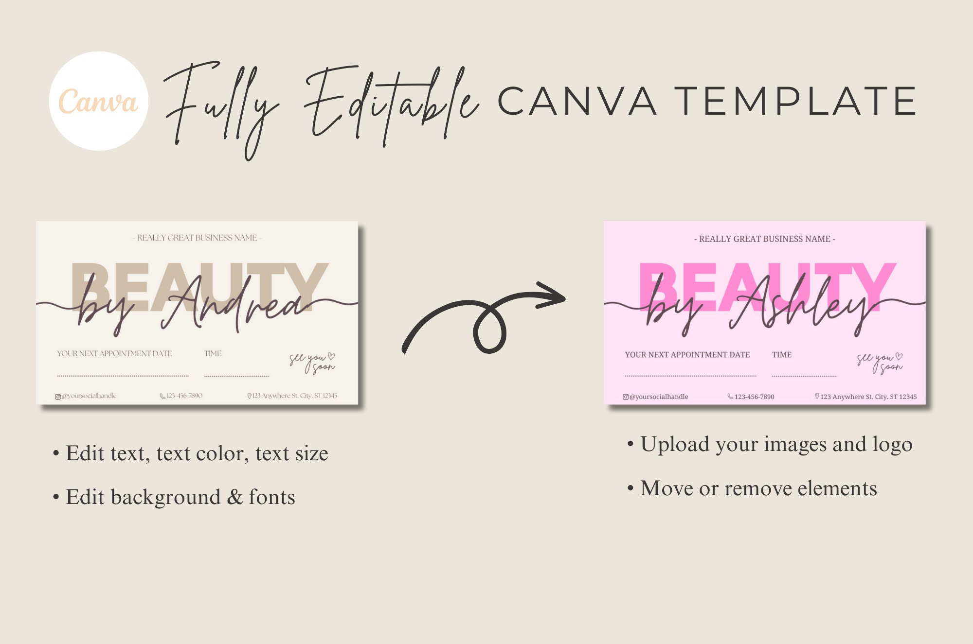 Modern Spray Tan Aftercare Card Template, Aftercare Spray Tan Card ...