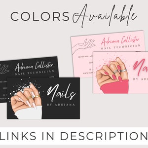 Editable Nail Tech Business Card Template, Nails Calling Card With QR ...