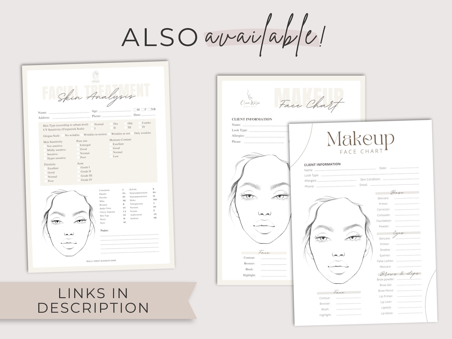 Skin Analysis Form Template, Skincare Template, Esthetician Facial ...