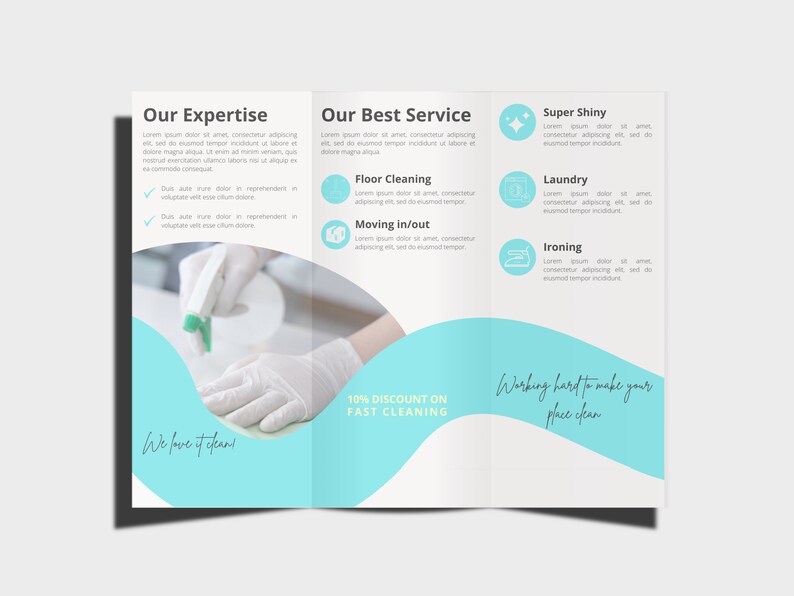 Professional Cleaning Trifold Brochure Template, Cleaning Service ...