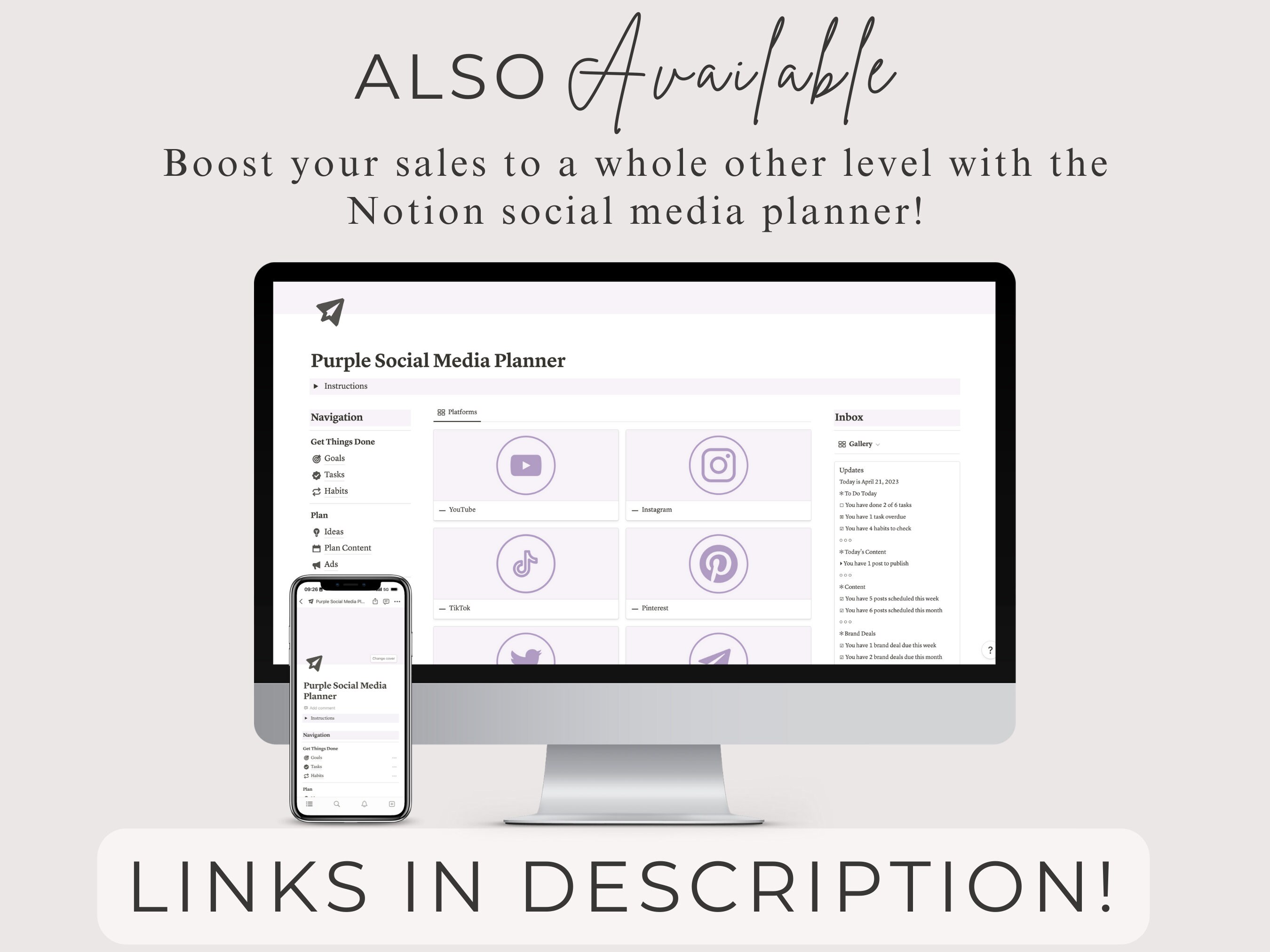 Pink Etsy Seller Notion Planner Template Notion Template for - Etsy