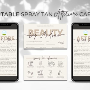 Modern Spray Tan Aftercare Card Template Aftercare Spray Tan - Etsy