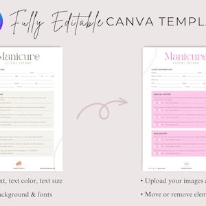 Editable Nail Artist Forms Bundle, Nail Consent Form Template, Nail ...