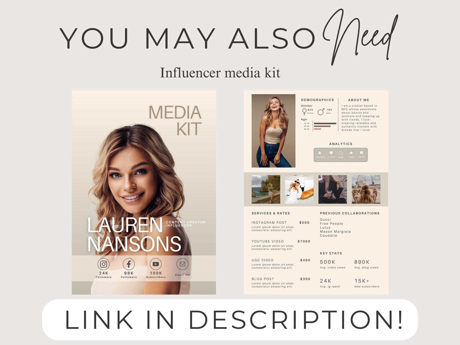 UGC Creator Bundle Starter Kit, UGC Portfolio, Editable UGC Contract ...