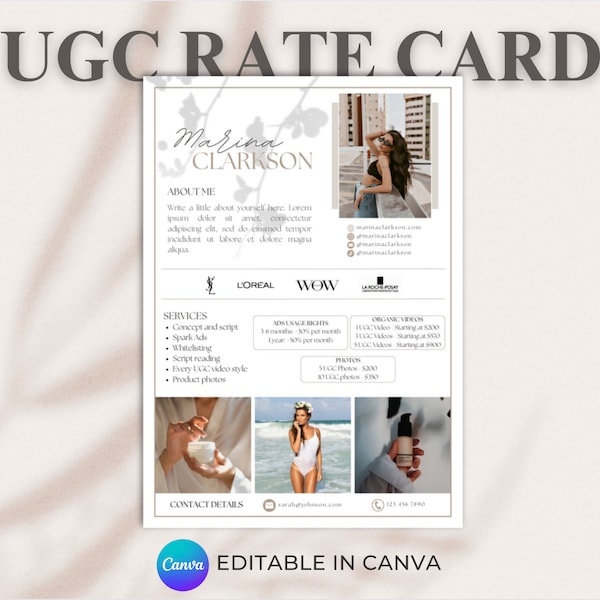 Rate Card Template - Etsy Canada