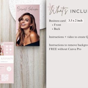 Influencer Business Card Canva, Content Creator Visit Card Template ...