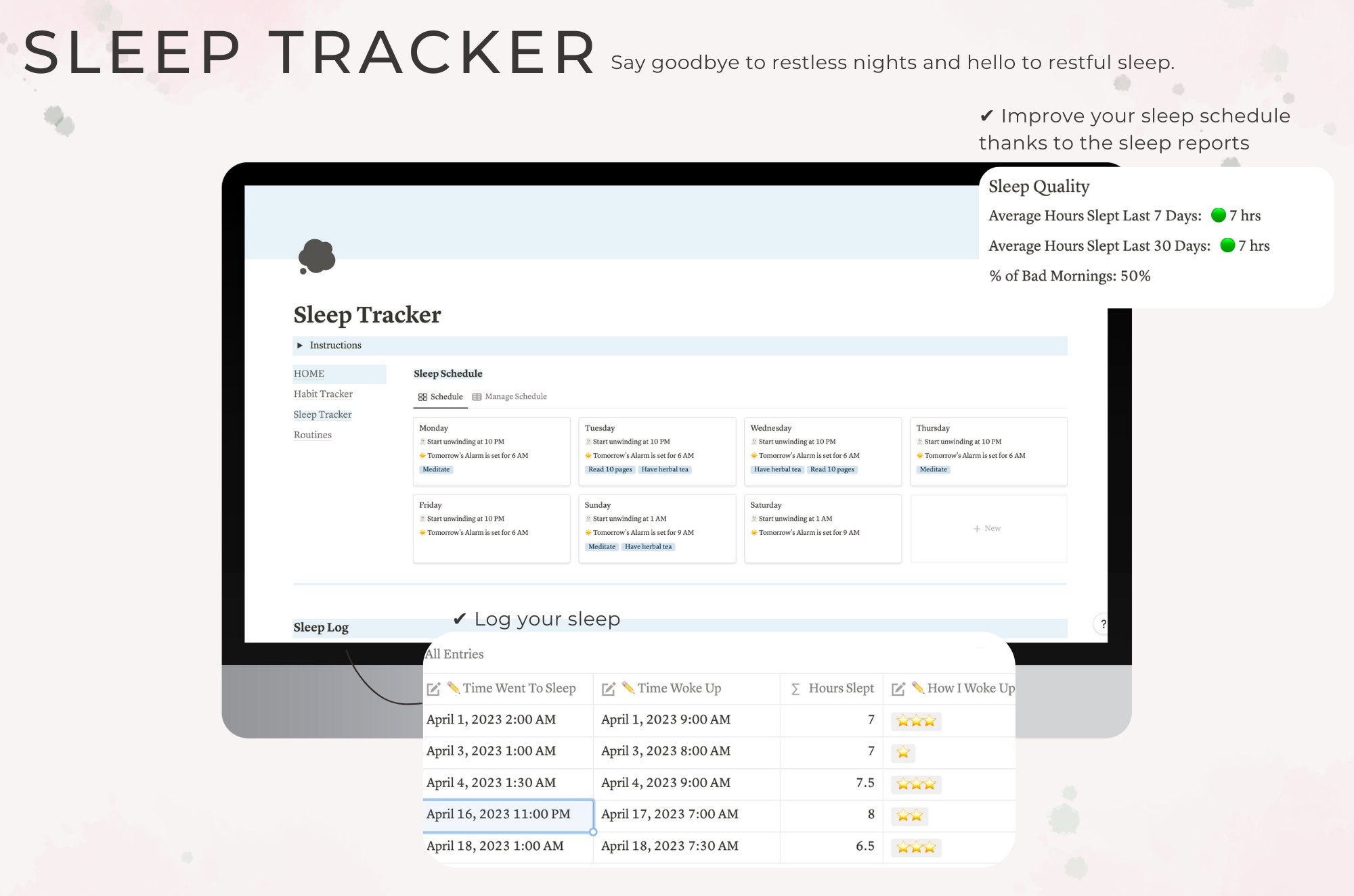 Blue Notion Self Care Template, Notion Daily Journal, Notion Habit ...