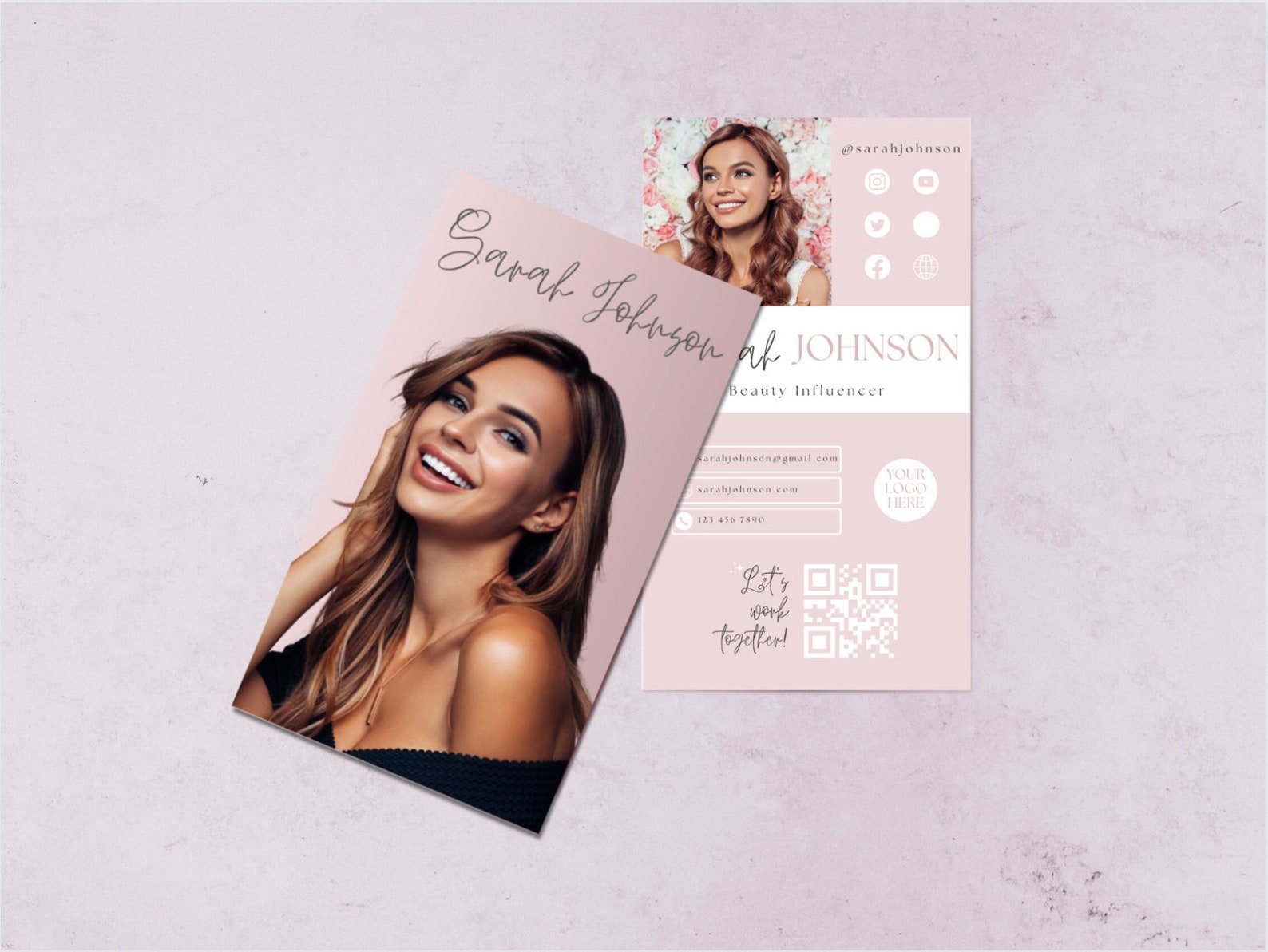 Influencer Business Card Canva, Content Creator Visit Card Template ...