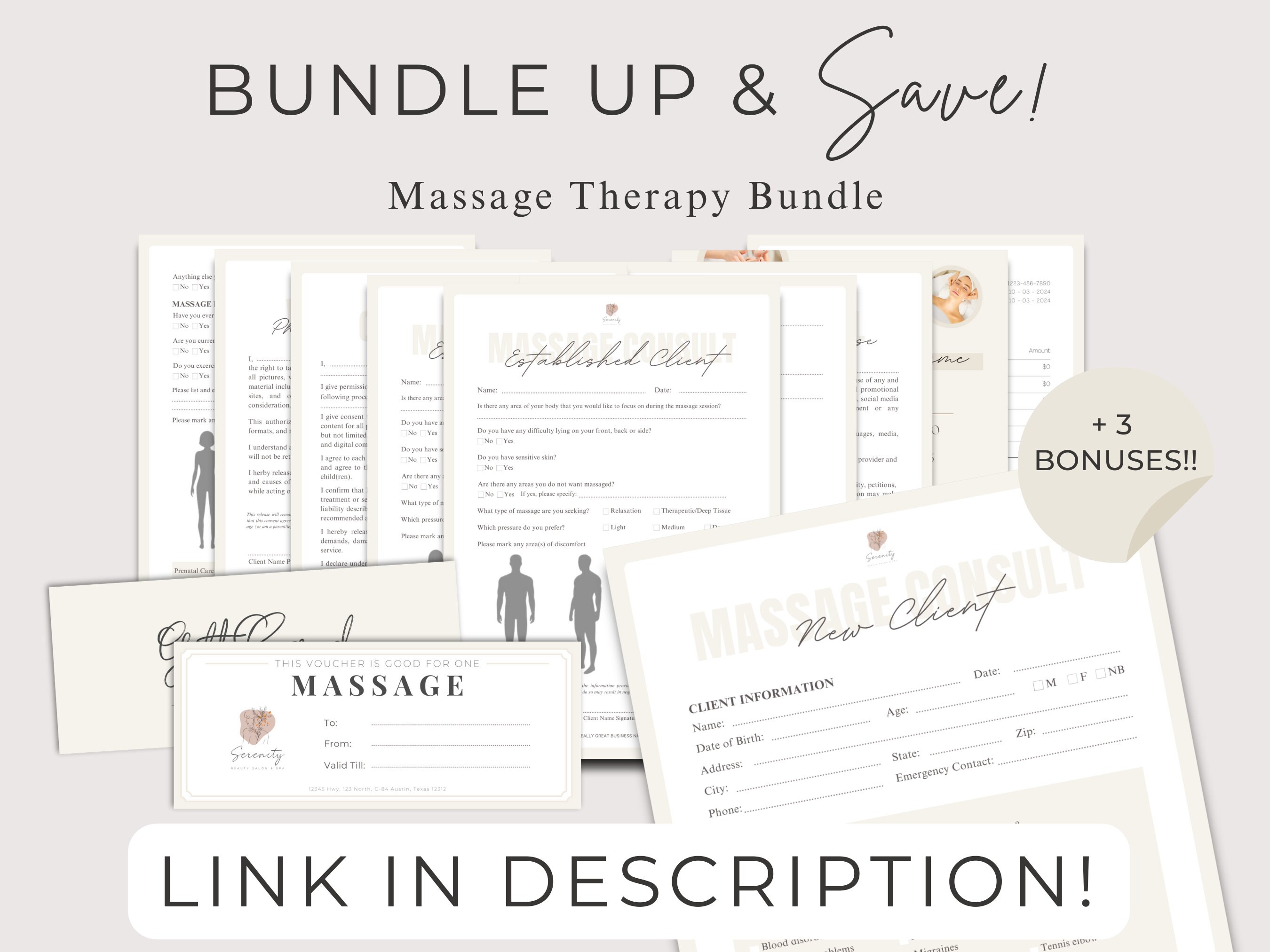 Editable Massage Therapy Consultation Form, Massage Client Intake ...