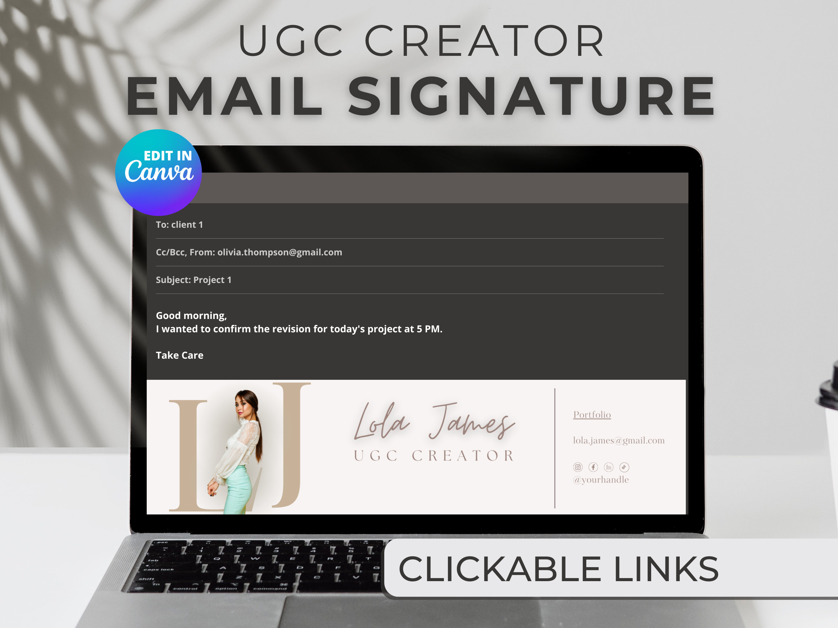 UGC Email Signature Template With Logo and Photo, UGC Emails ...
