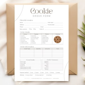 Cookie Order Form, Order Form Template, Bakery Order Form, Order Forms ...