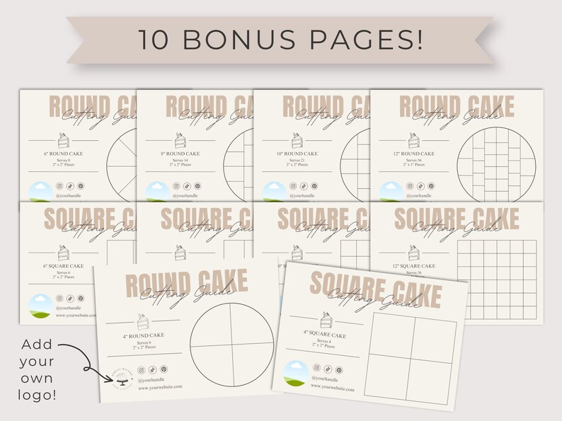 Cake Cutting Guide, Editable Cake Care Card, Cake Serving Guide for ...
