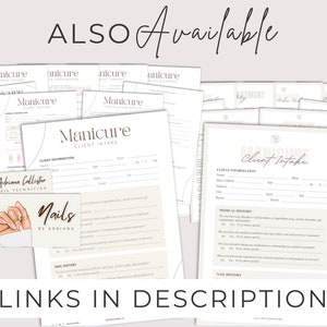 Editable Nail Tech Forms Bundle, Nail Consultation Form Canva Template ...