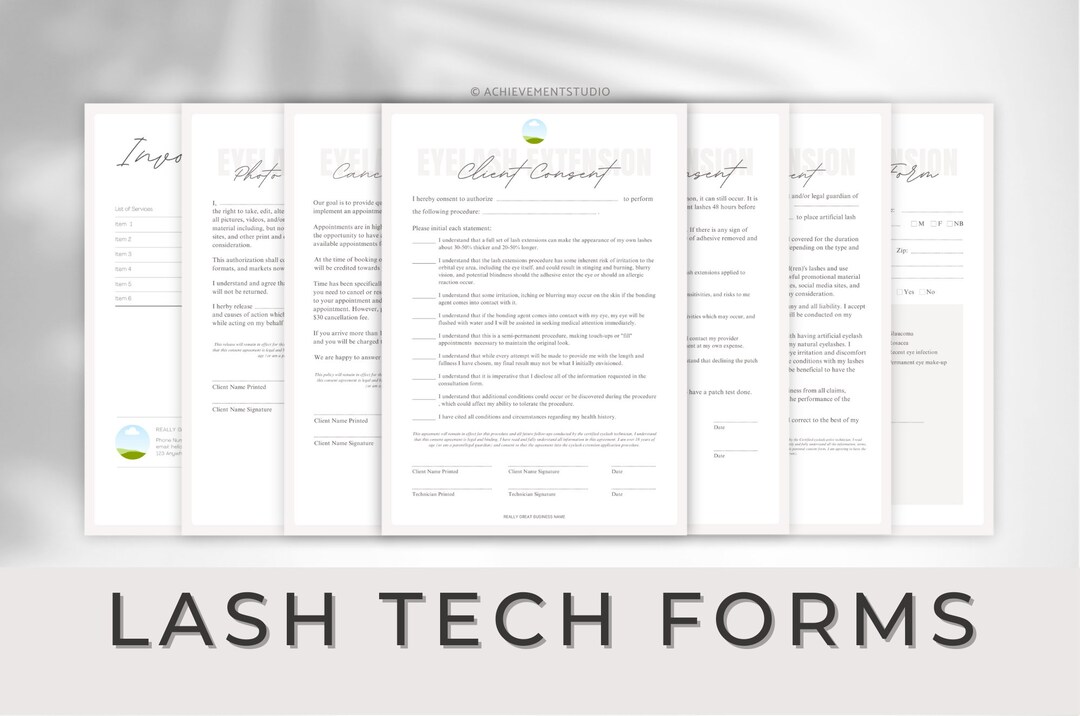 Eyelash Extensions Forms Template, Lash Tech Consent Form, Editable ...