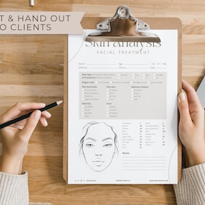 Skin Analysis Form Template, Skincare Template, Esthetician Facial ...