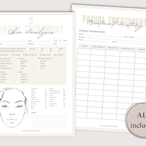 Skin Analysis Form Template, Skincare Template, Esthetician Facial ...