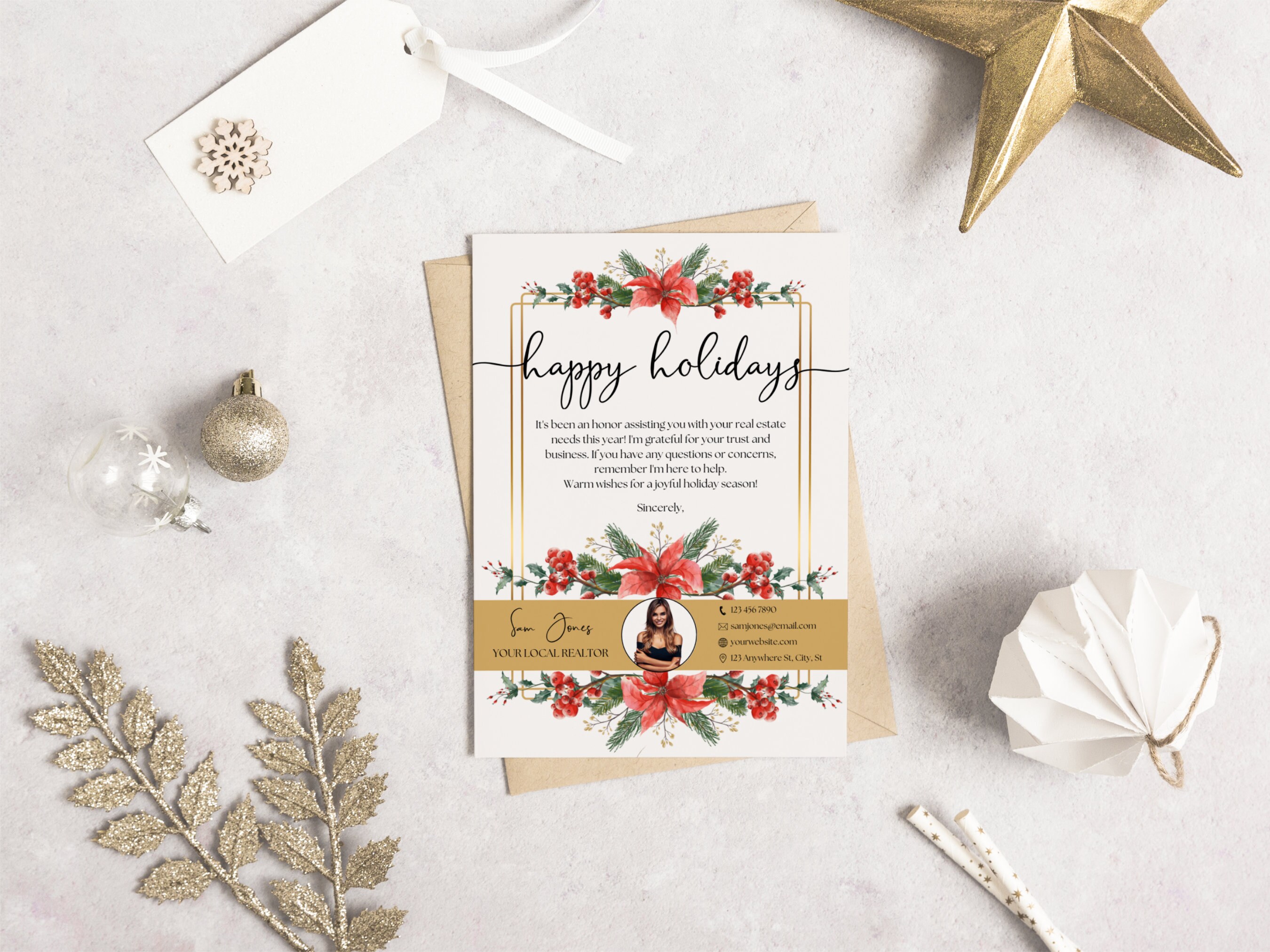 Realtor Christmas Card, Real Estate Marketing, Merry Christmas Greeting ...