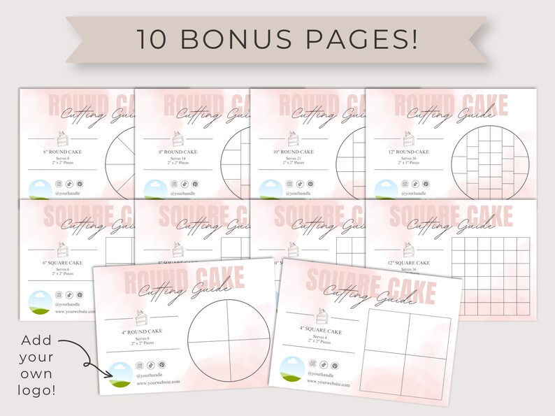 Cake Cutting Guide, Editable Cake Care Card, Cake Serving Guide for ...
