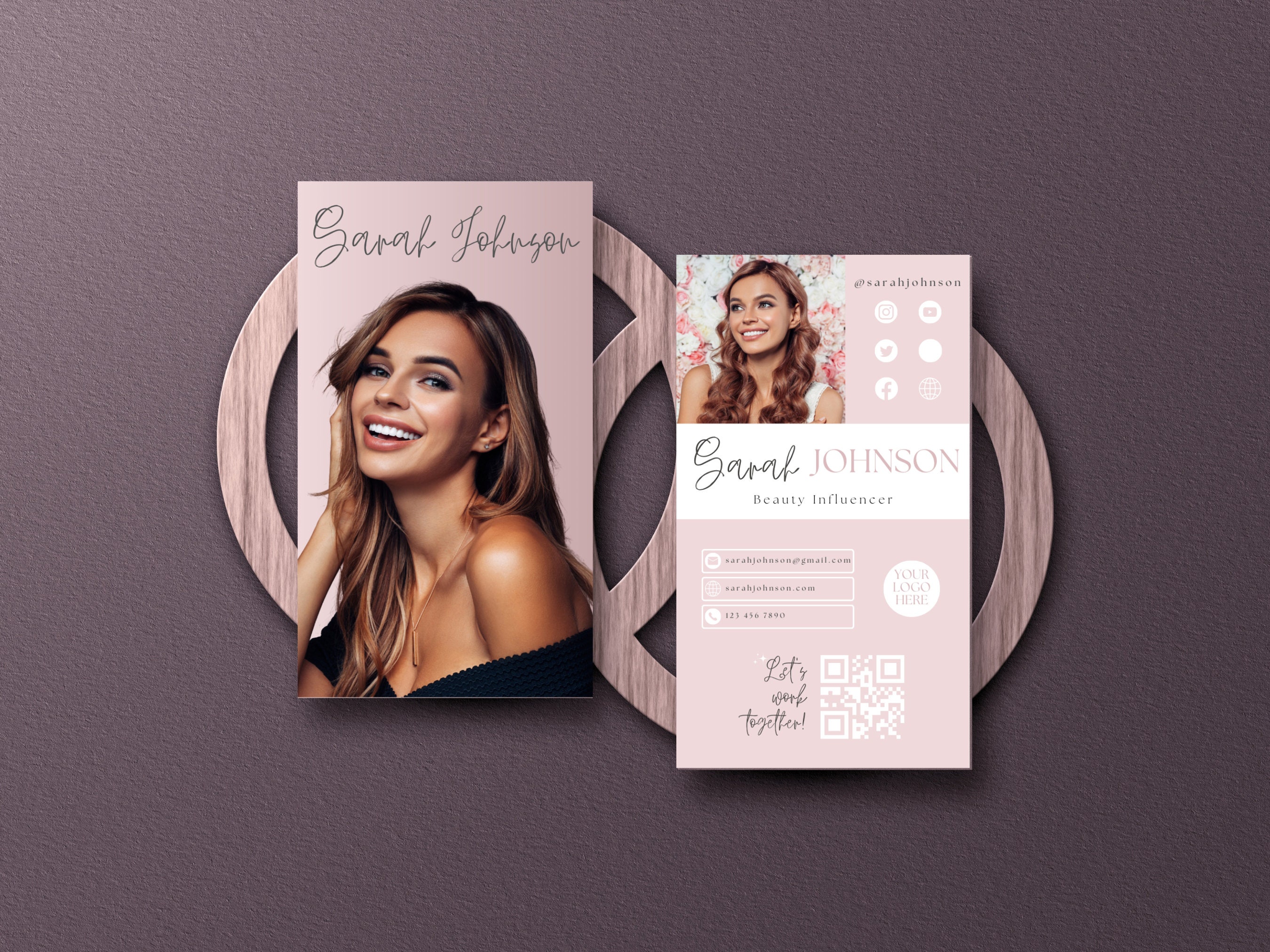 Influencer Business Card Canva, Content Creator Visit Card Template ...