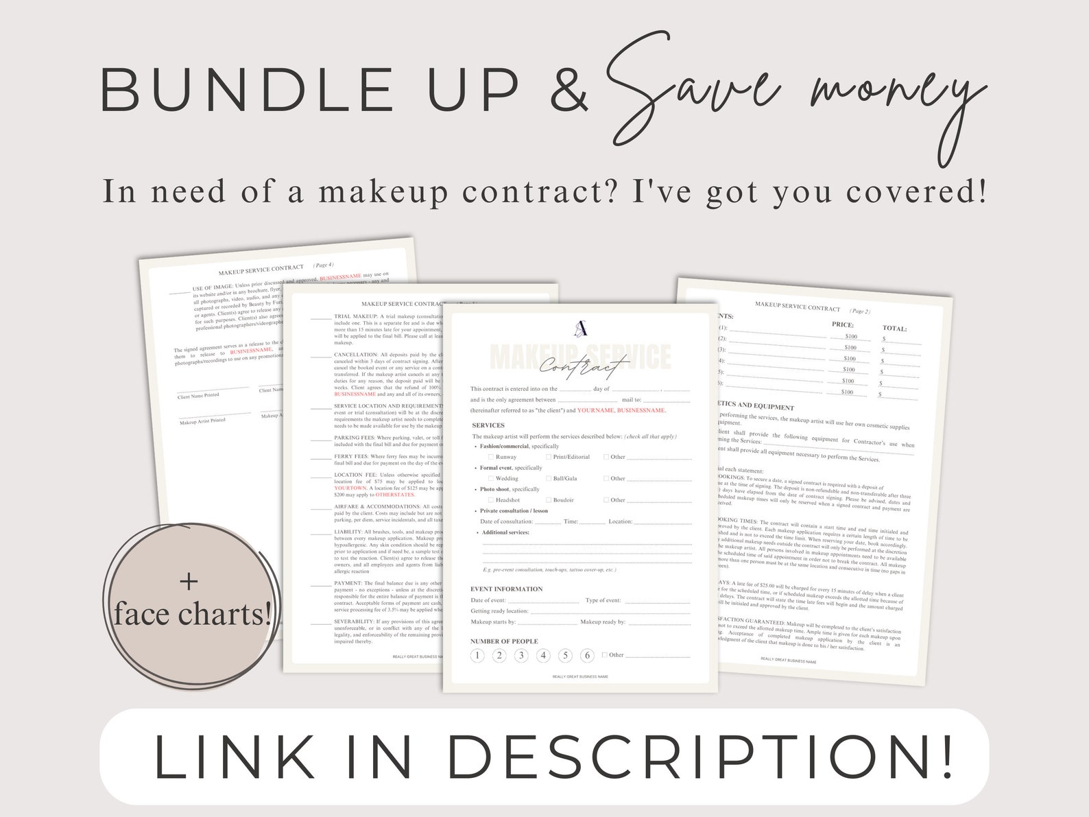 Makeup Artist Face Chart Template, Makeup Consultation Form, Makeup ...