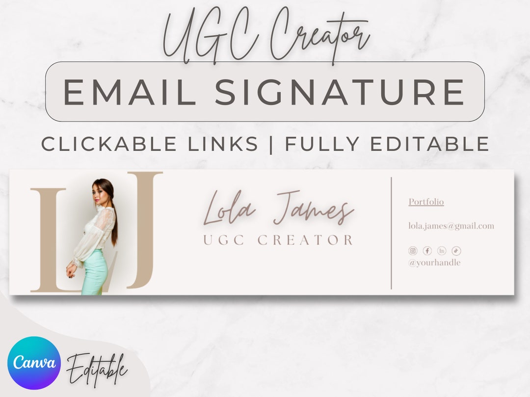 UGC Email Signature Template With Logo and Photo, UGC Emails ...