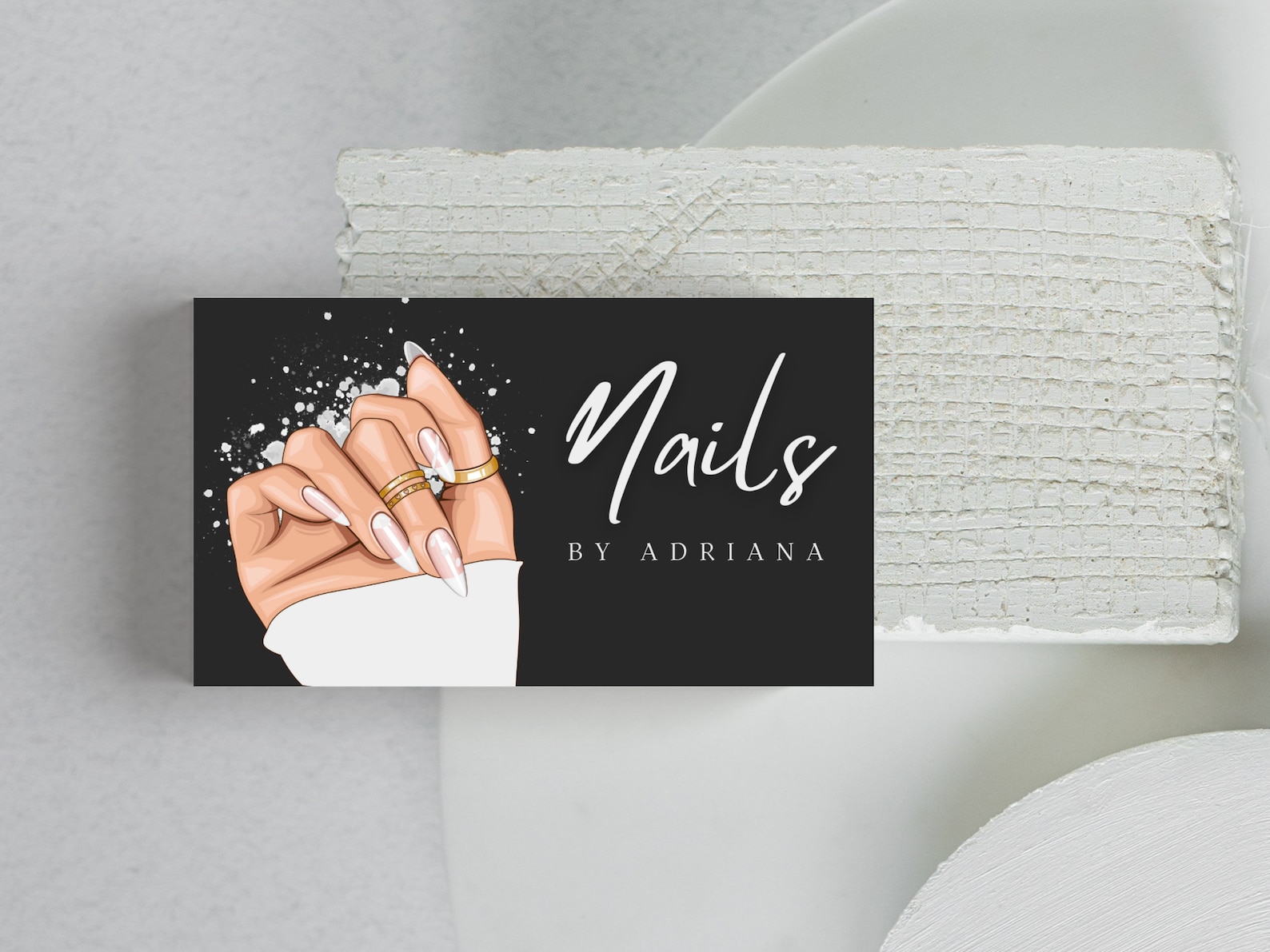 Editable Modern Business Card for Nail Tech, Nail Artist Calling Card ...