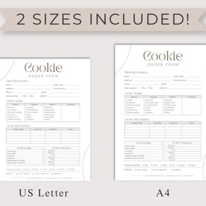 Cookie Order Form, Order Form Template, Bakery Order Form, Order Forms ...